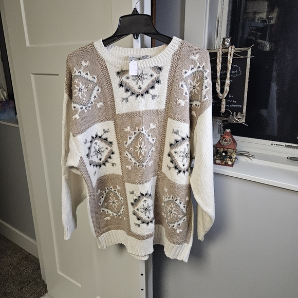 russ sport co | Sweaters | Vintage Patchwork Sweater Size 3x | Poshmark